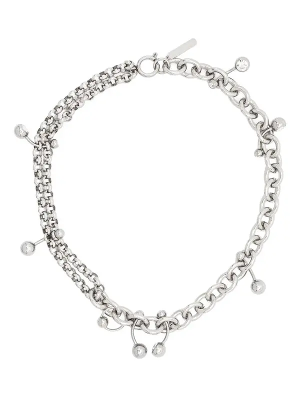 JUSTINE CLENQUET Holly Piercing-detailed Necklace - Silver