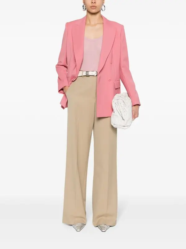 Max Mara Fine-ribbed Semi-sheer Top - Pink