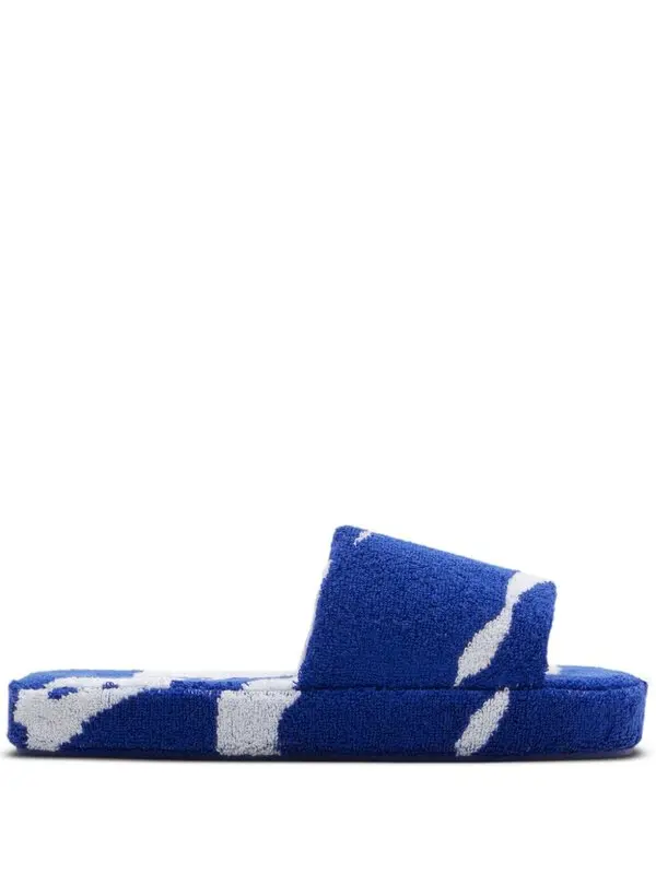 Burberry Cotton-towelling Slippers - Blue