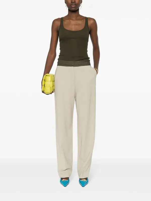 Max Mara Bastia Ribbed Silk Top - Green