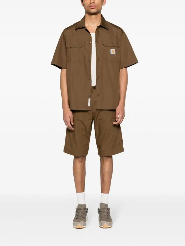 Carhartt Work In Progress Logo-patch Cargo Shorts - Brown