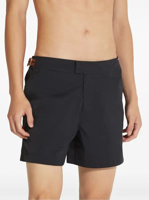 Zegna 232 Road Brand Mark Swim Shorts - Black
