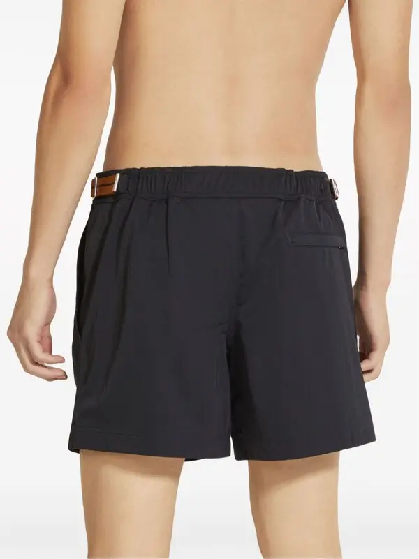 Zegna 232 Road Brand Mark Swim Shorts - Black
