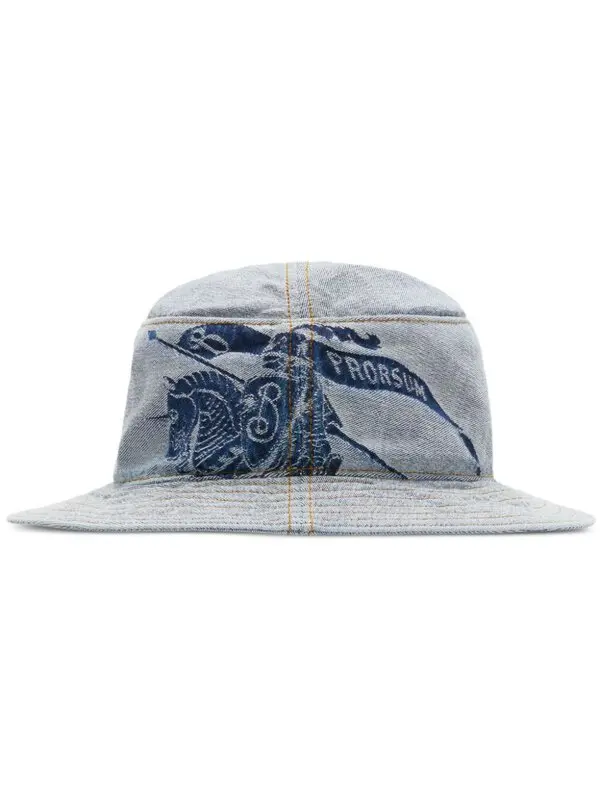 Burberry Logo-print Denim Bucket Hat - Blue