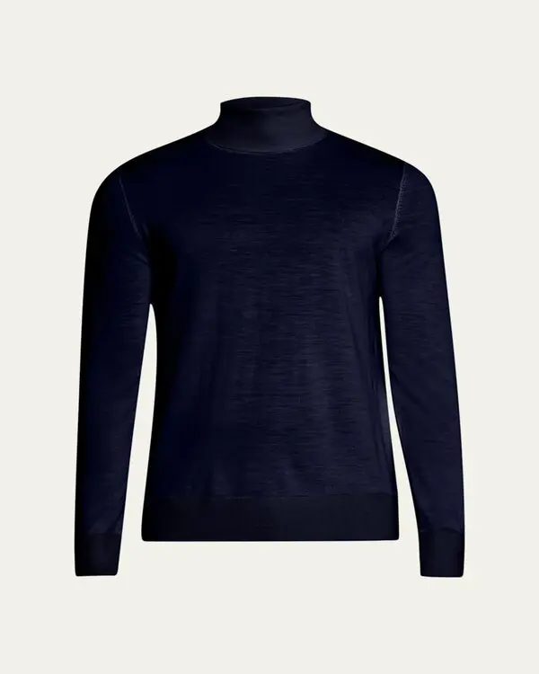Gabriela Hearst Jermaine Merino Wool Knit Turtleneck Sweater - Navy