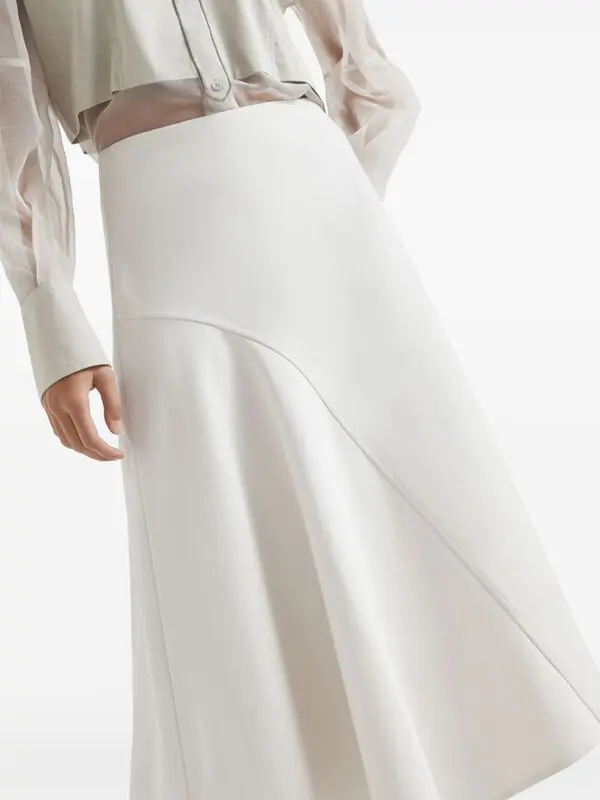 Brunello Cucinelli Asymmetric A-line Midi Skirt