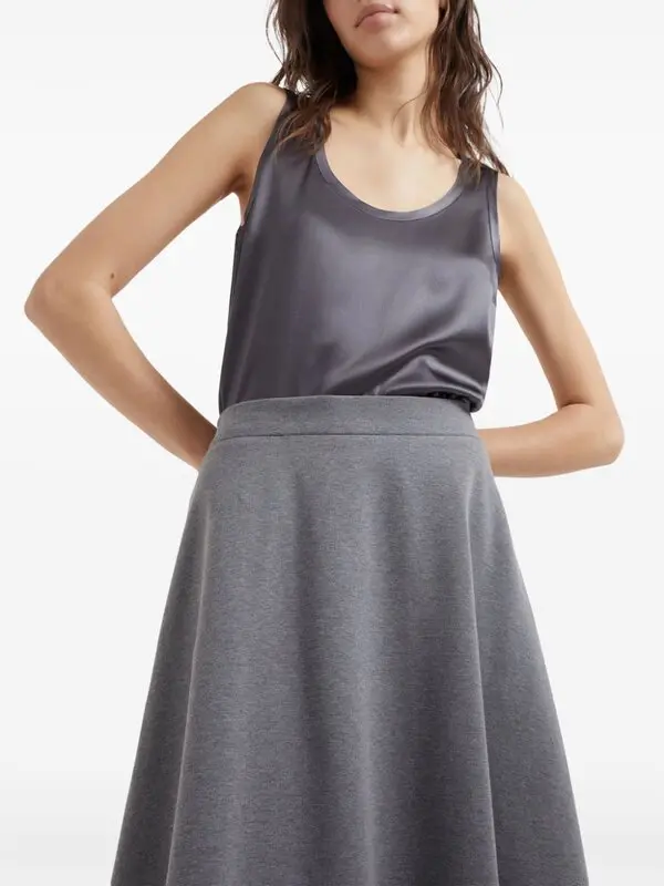Brunello Cucinelli A-line Midi Skirt - Grey