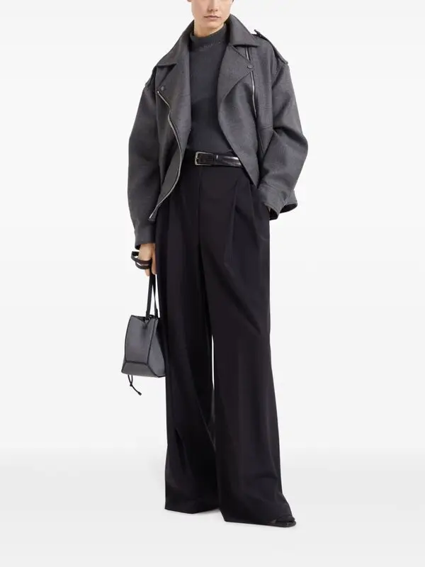 Brunello Cucinelli Pleated Wide-leg Trousers - Black