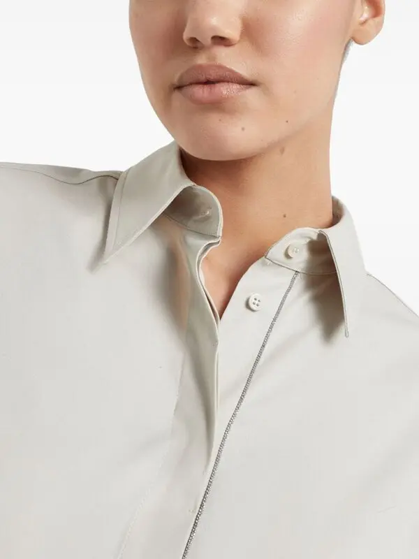 Brunello Cucinelli Monili-embellished Shirt - Neutrals