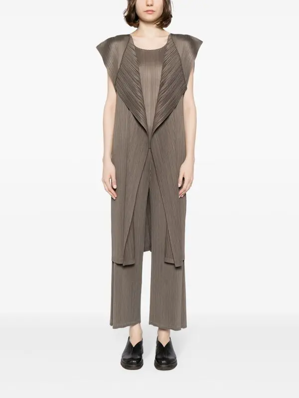 Issey Miyake Plissé Satin Cardigan