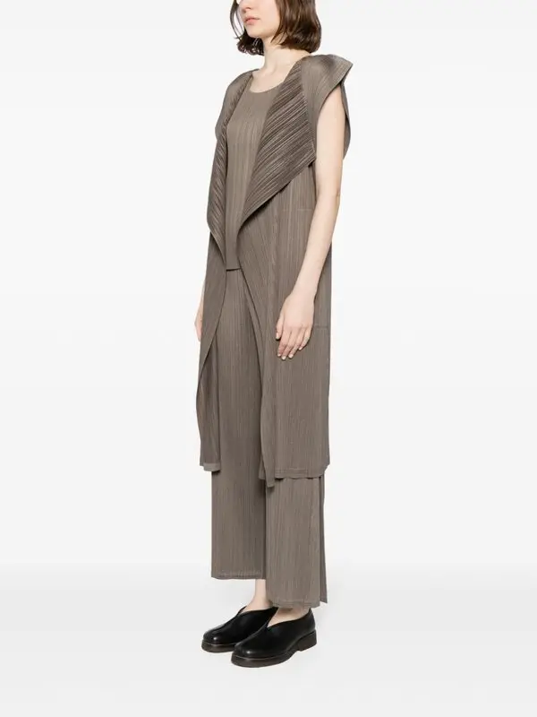 Issey Miyake Plissé Satin Cardigan