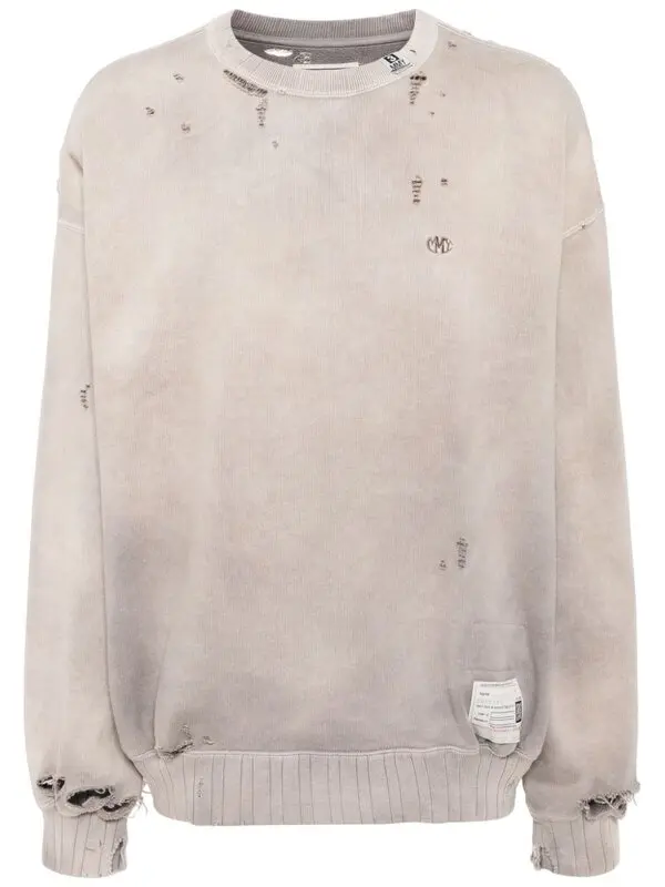 Mihara Yasuhiro Faded-effect Cotton Sweatshirt