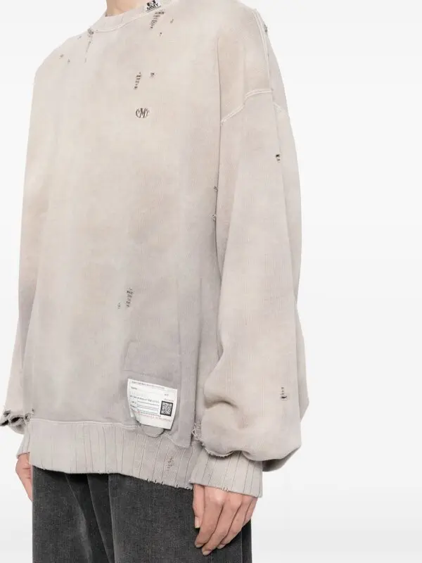 Mihara Yasuhiro Faded-effect Cotton Sweatshirt