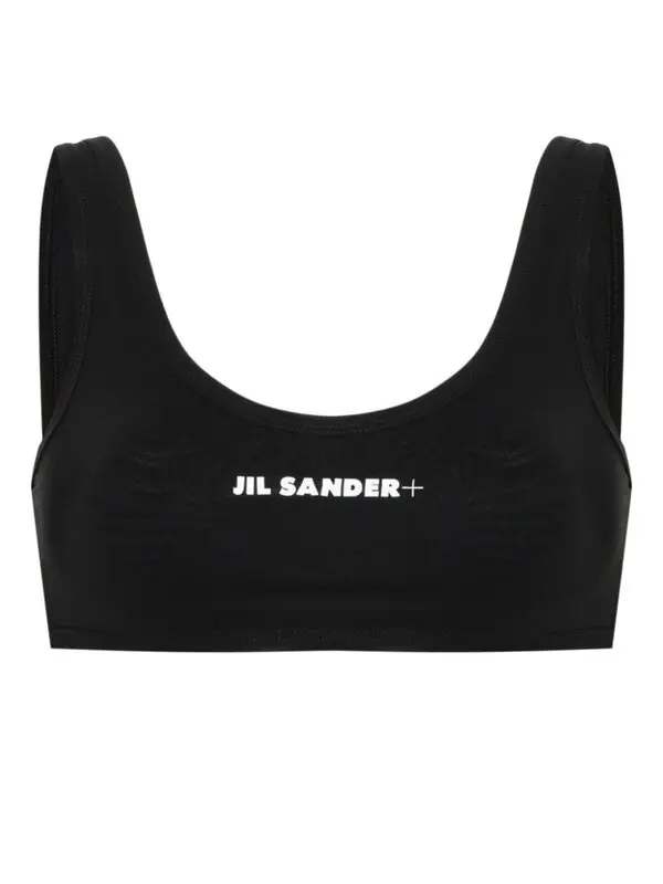 JIL SANDER Logo-print Bikini Top - Black