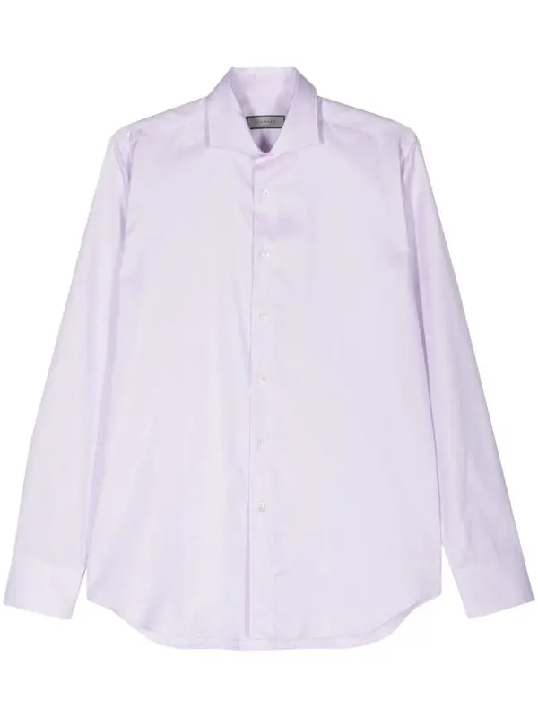 Canali Mini-check Cotton Shirt