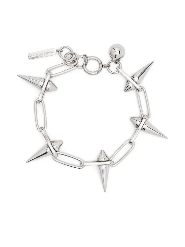 Justine Clenquet James Spiked-Chain Bracelet - Silver | Editorialist
