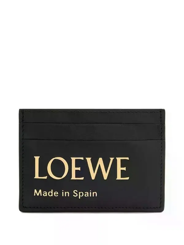 Loewe Logo-embossed Leather Card Holder - Black