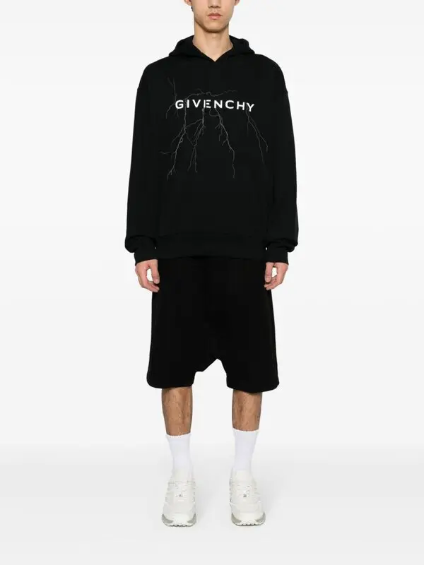 Givenchy Thunderbolt Print Cotton Hoodie