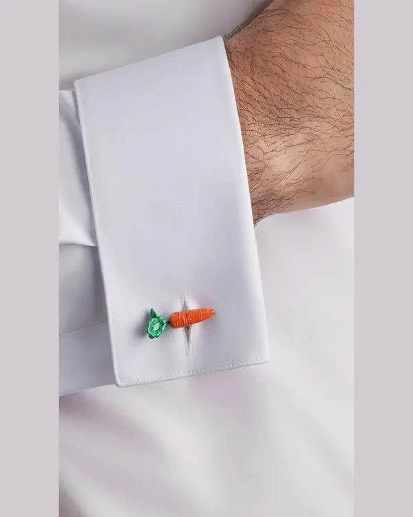 FILS UNIQUE Carrots Enamel Cufflinks