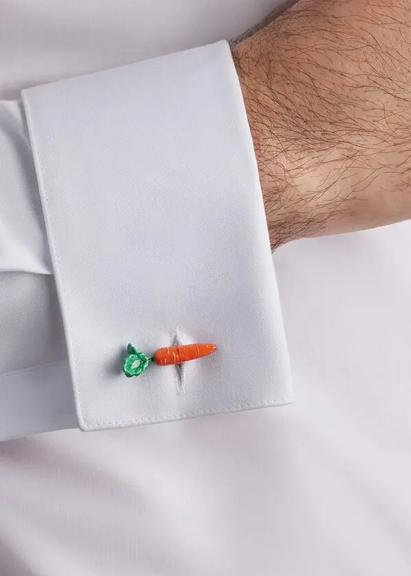 FILS UNIQUE Carrots Enamel Cufflinks