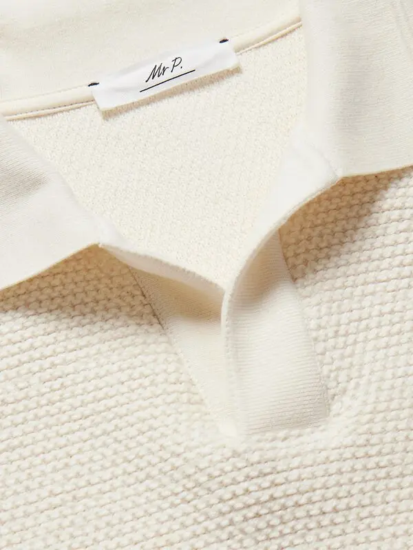 Mr P. Golf Textured-knit Organic Cotton Polo Shirt
