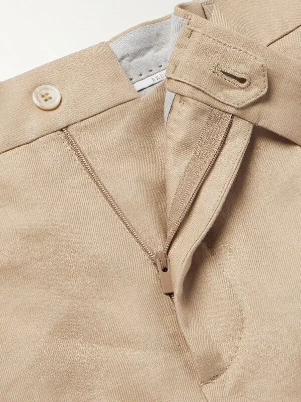 Brunello Cucinelli Straight-leg Pleated Linen Suit Trousers