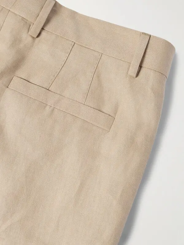 Brunello Cucinelli Straight-leg Pleated Linen Suit Trousers