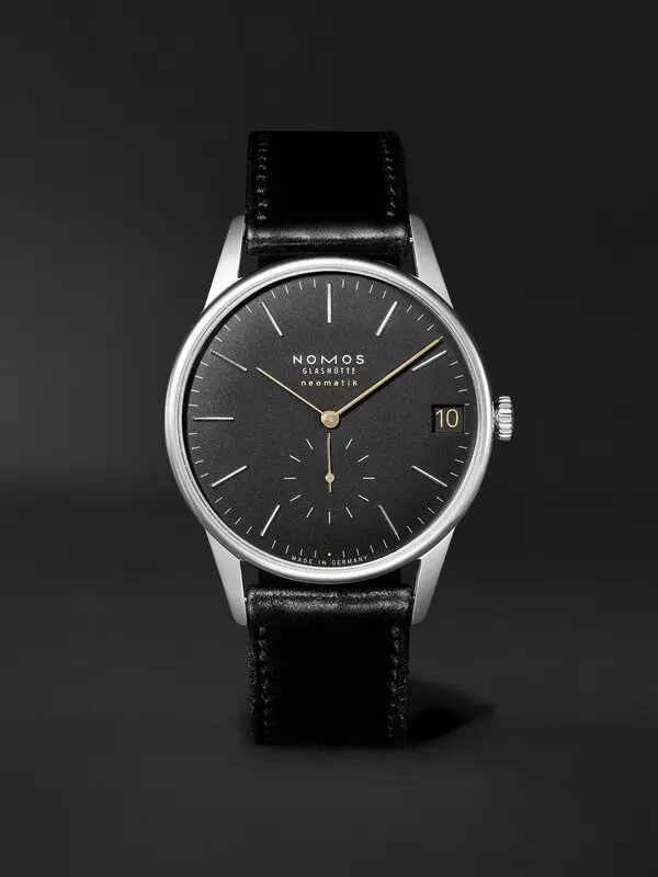 NOMOS GLASHUTTE Orion Neomatik Automatic 41mm Stainless Steel And Leather Watch - Black