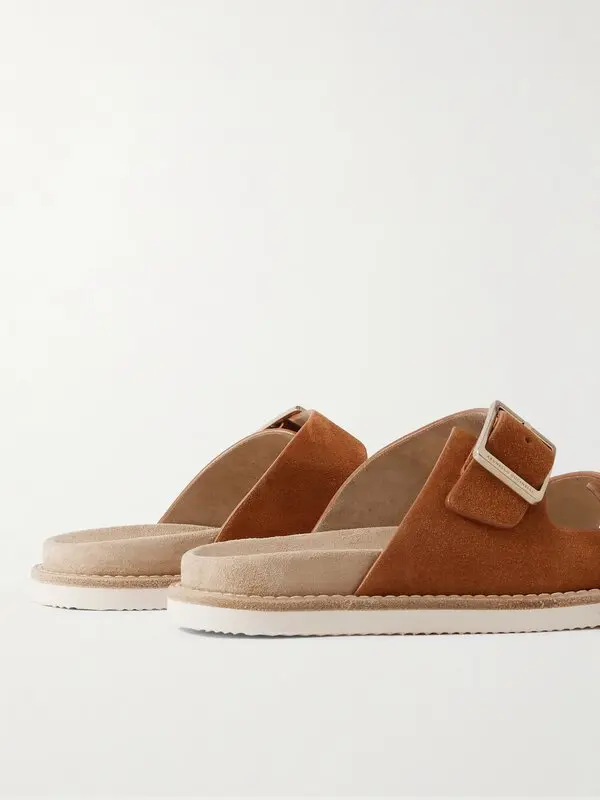 Brunello Cucinelli Buckled Suede Sandals