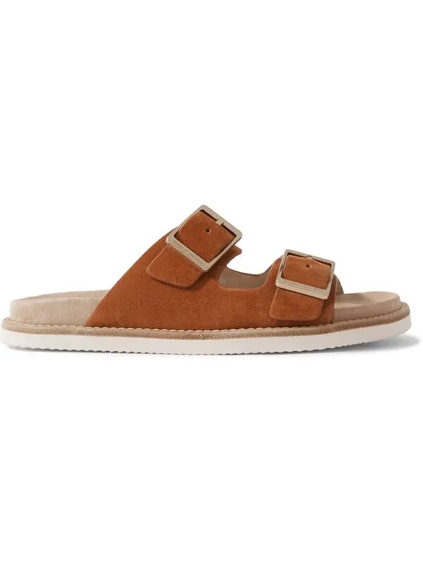 Brunello Cucinelli Buckled Suede Sandals