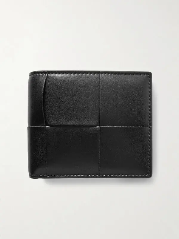 Bottega Veneta Cassette Intrecciato Leather Billfold Wallet - Black
