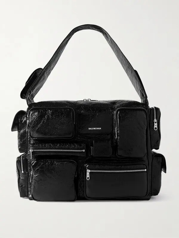 Balenciaga Superbusy Large Cracked-leather Tote Bag - Black