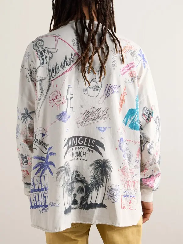 Saint Mxxxxxx Born X Raised Embellished Printed Cotton-Jersey