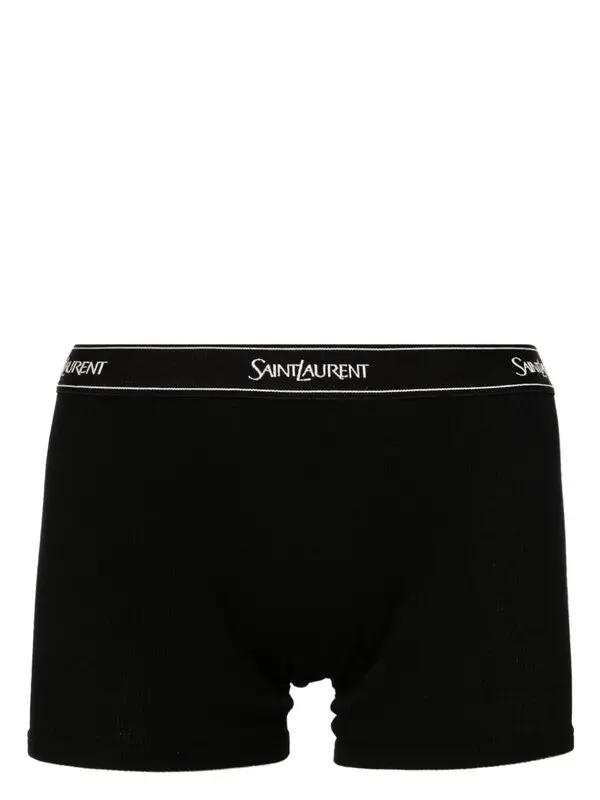 Saint Laurent Logo-waistband Fine-ribbed Boxers