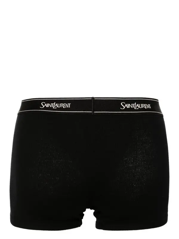 Saint Laurent Logo-Waistband Fine-Ribbed Boxers - Black | Editorialist
