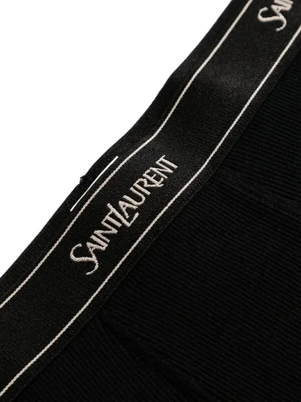 Saint Laurent Logo-waistband Fine-ribbed Boxers