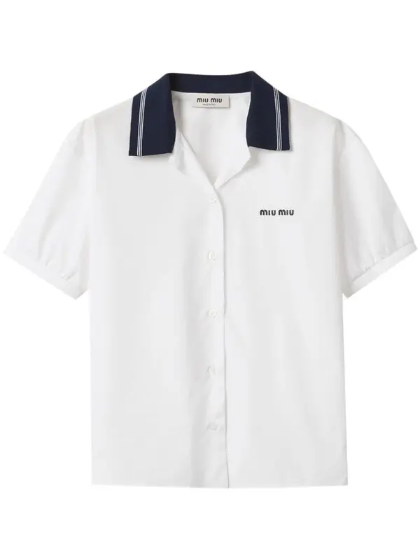 Miu Miu Logo-embroidered Poplin Shirt