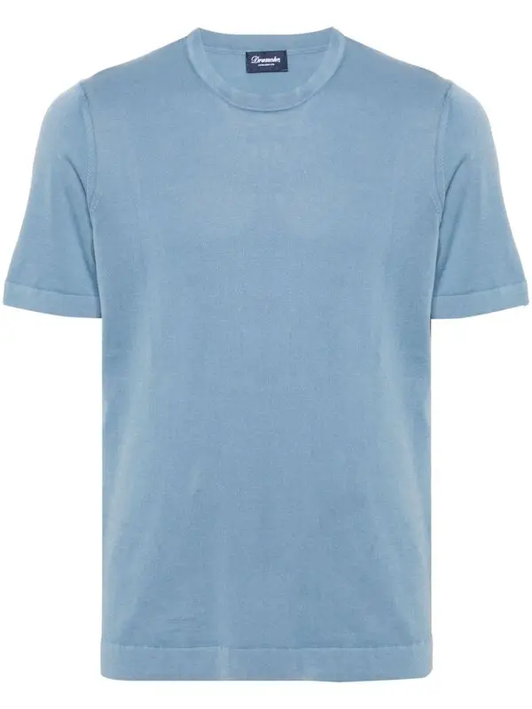 DRUMOHR Crew Neck Short-sleeve Jumper - Blue