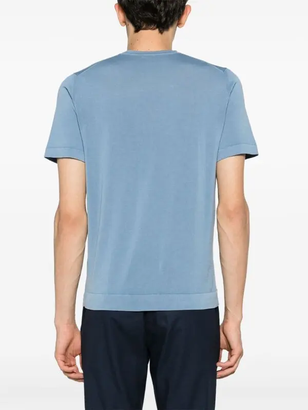 DRUMOHR Crew Neck Short-sleeve Jumper - Blue