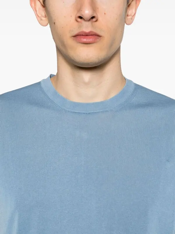 DRUMOHR Crew Neck Short-sleeve Jumper - Blue