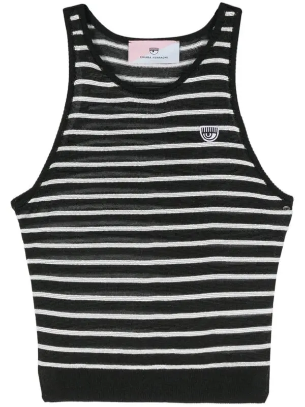 CHIARA FERRAGNI Eyelike-patch Striped Top