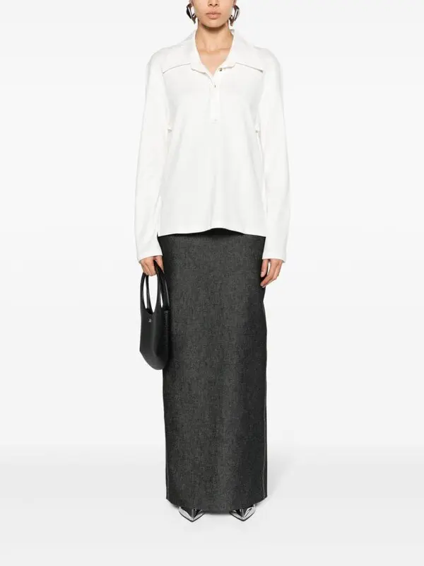 COURREGES Piqué Cotton Polo Shirt - White