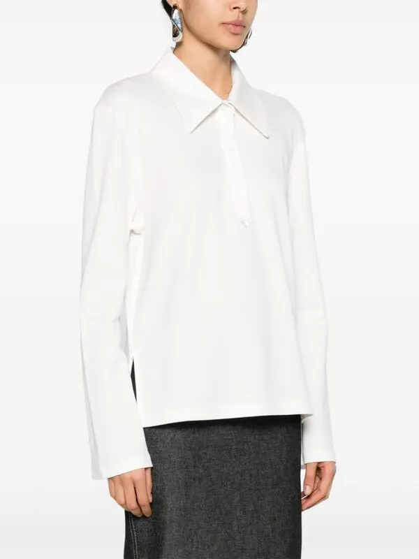 COURREGES Piqué Cotton Polo Shirt - White