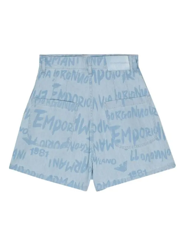 Emporio Armani Logo-print Chambray Shorts