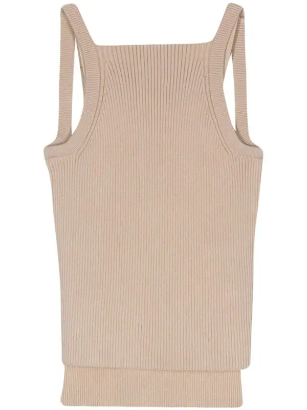 Emporio Armani Layered Ribbed-knit Tank Top