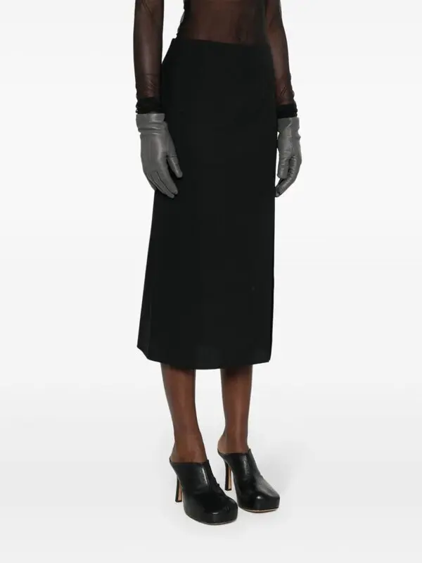 Gauchère Side-slit Wool Skirt