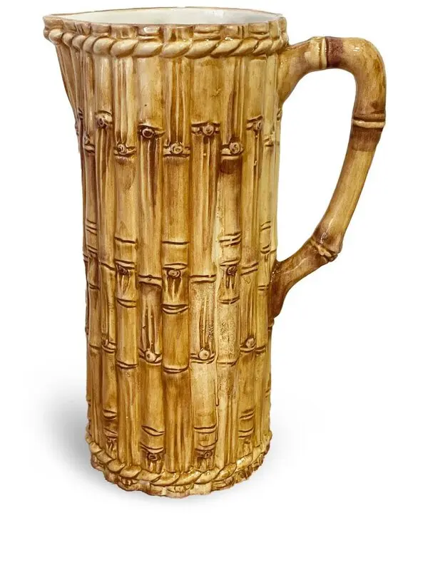 LES-OTTOMANS Bamboo Ceramic Jug - Brown
