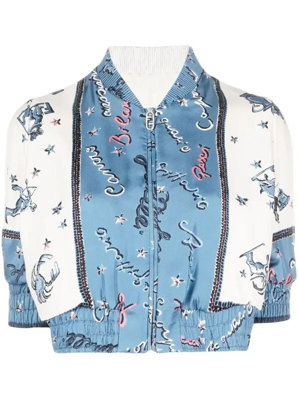 Fendi Astrology-motif Silk Bomber Jacket
