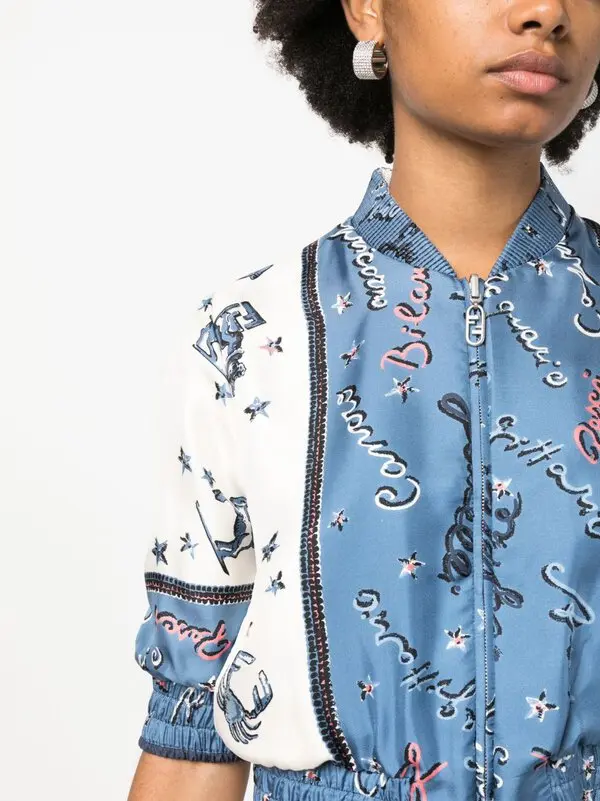Fendi Astrology-motif Silk Bomber Jacket