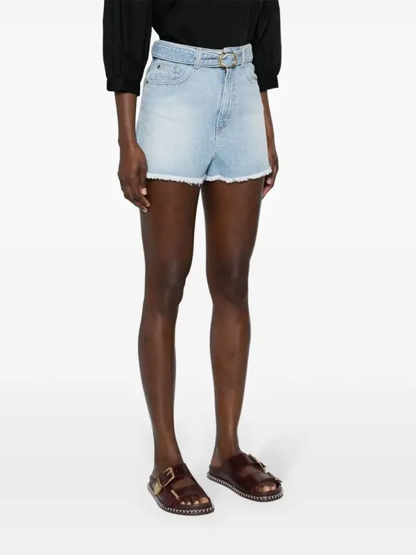 TWINSET Belted Denim Shorts